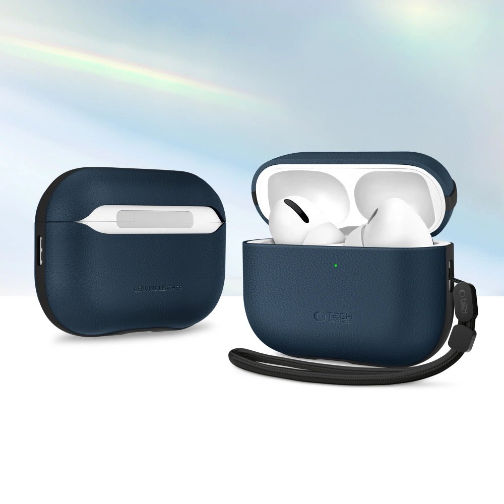Tech-Protect AirPods Pro 3 - Δερμάτινη Θήκη - NaturalFit - Navy Blue
